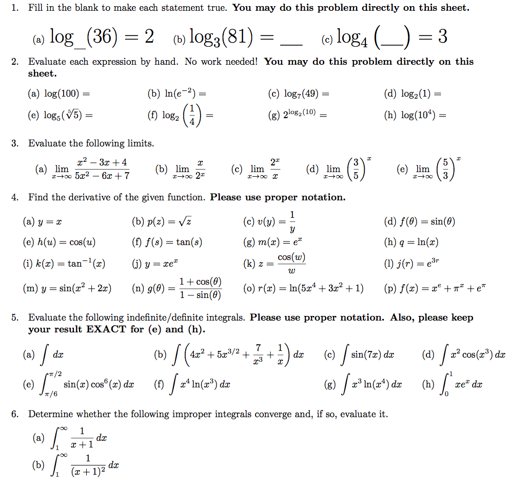 Solved 1. Fill in the blank to make each statement true. You | Chegg.com