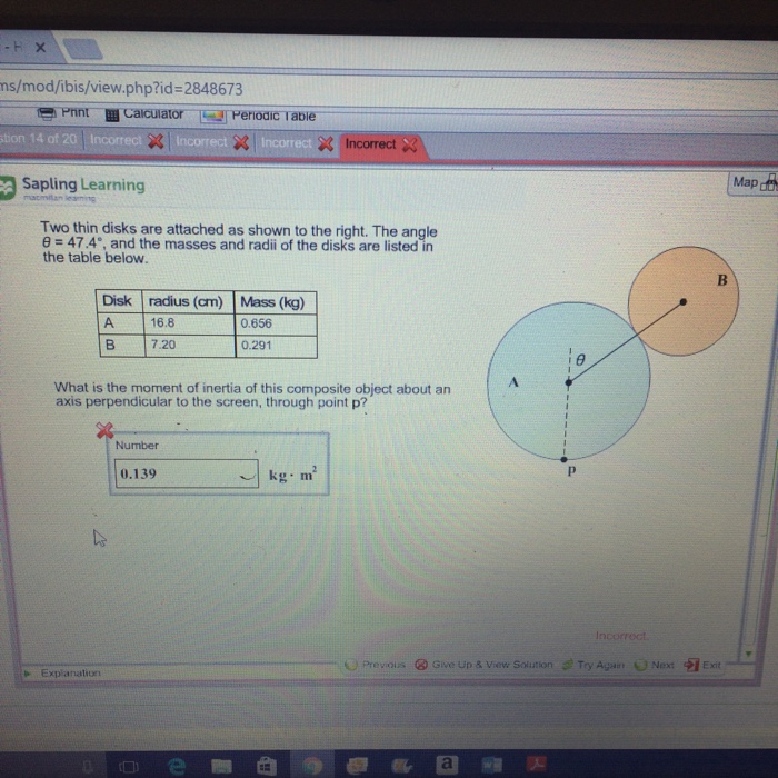 Solved Two thin disks are attached as shown to the right, | Chegg.com