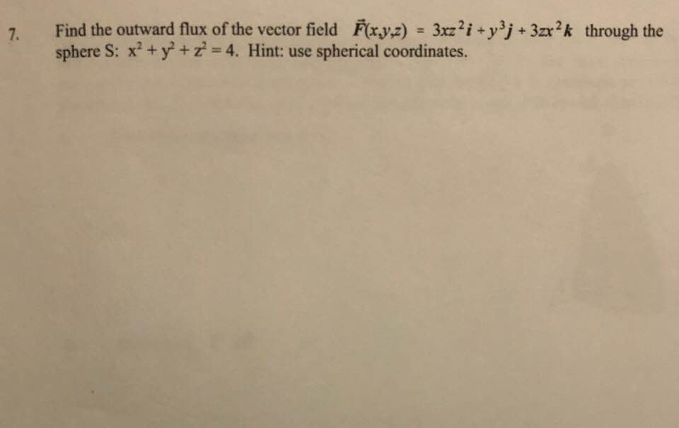 Solved 7. Find the outward flux of the vector field Frya) | Chegg.com