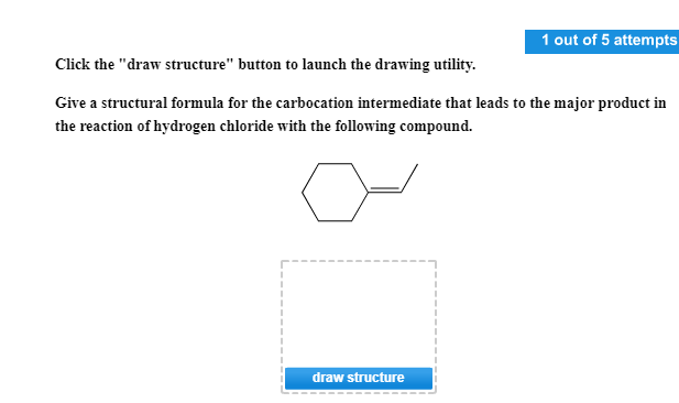 Solved 1 out of 5 attempts Click the "draw structure" button | Chegg.com