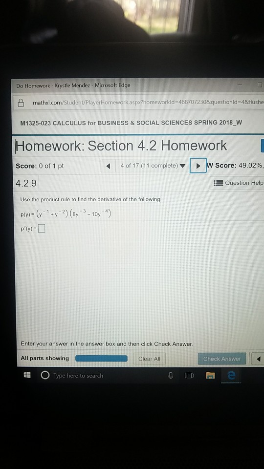 Solved Do Homework -Krystle Mendez Microsoft Edge | Chegg.com