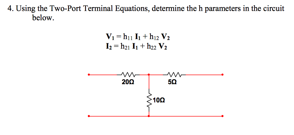 Solved Using the Two-Port Terminal Equations, determine the | Chegg.com