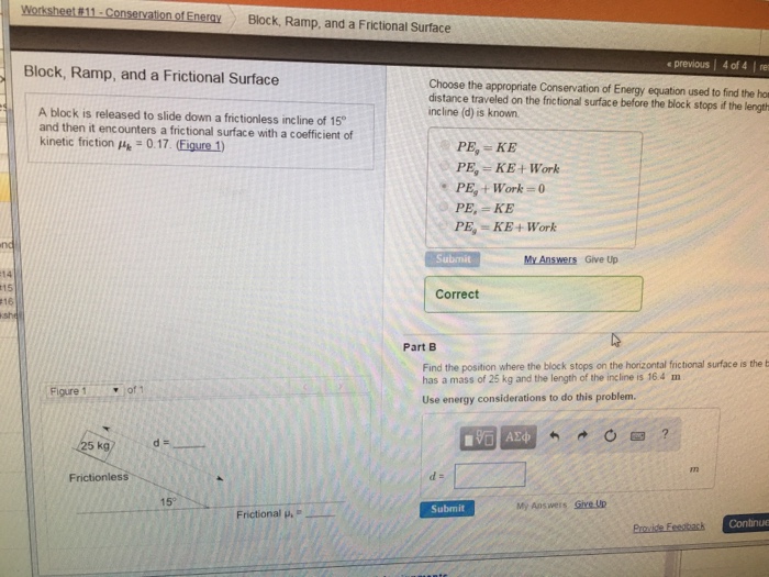 Solved A block is released to slide down a frictionless | Chegg.com