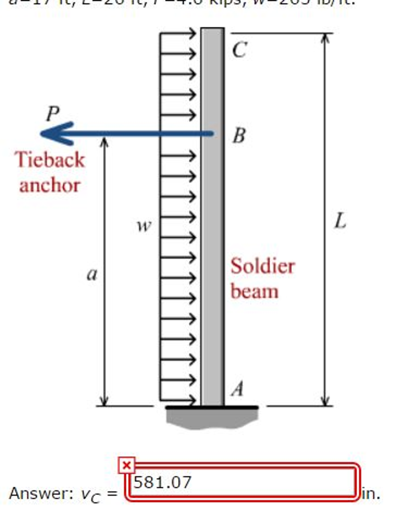 Solved A 26-ft-long soldier beam is used as a key component | Chegg.com