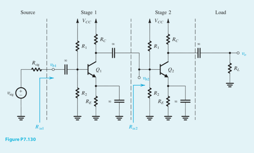 Solved The amplifier of Fig.P7.130 consists of two identical | Chegg.com Solved The amplifier of Fig.P7.130 consists of two identical | Chegg.com