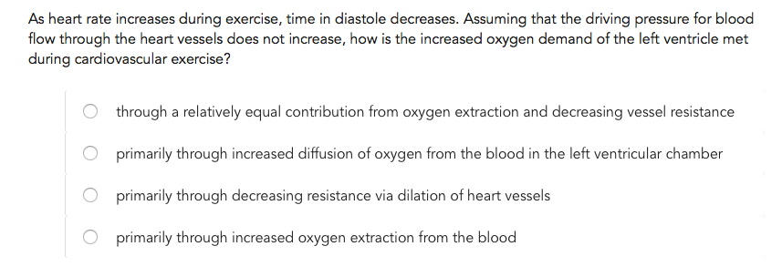 Solved As heart rate increases during exercise, time in | Chegg.com