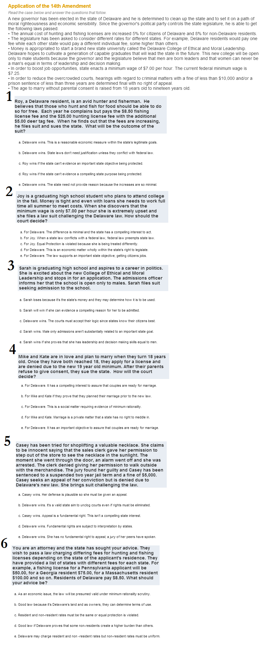 Application of the 14th Amendment Read the case below | Chegg.com