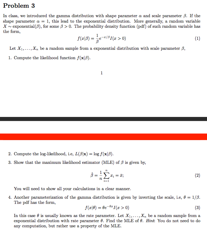 Solved Problem 3 In Class We Introduced The Gamma
