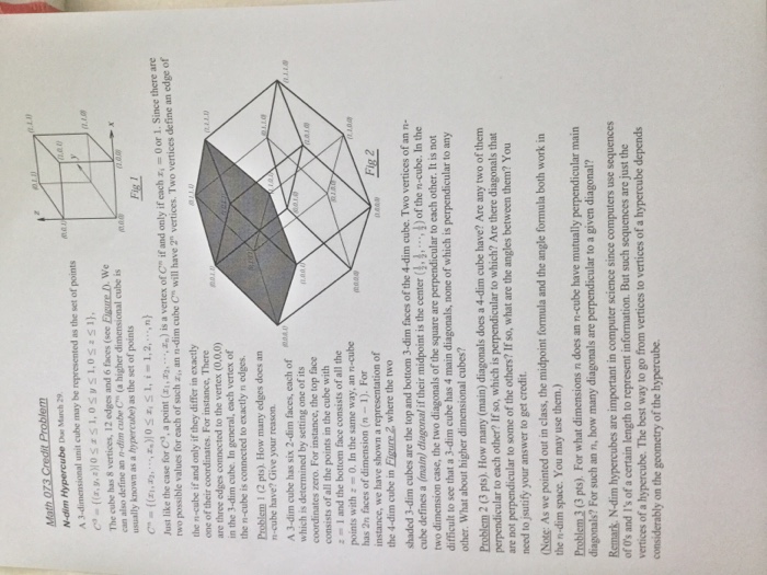 Solved A 3-dimensional unit cube may be represented as the | Chegg.com