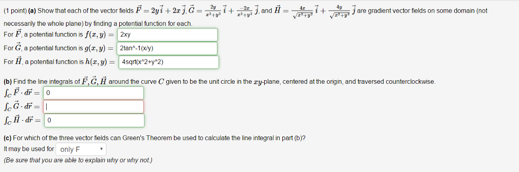 Solved Show that each of the vector fields F = 2yi + 2xj, G | Chegg.com