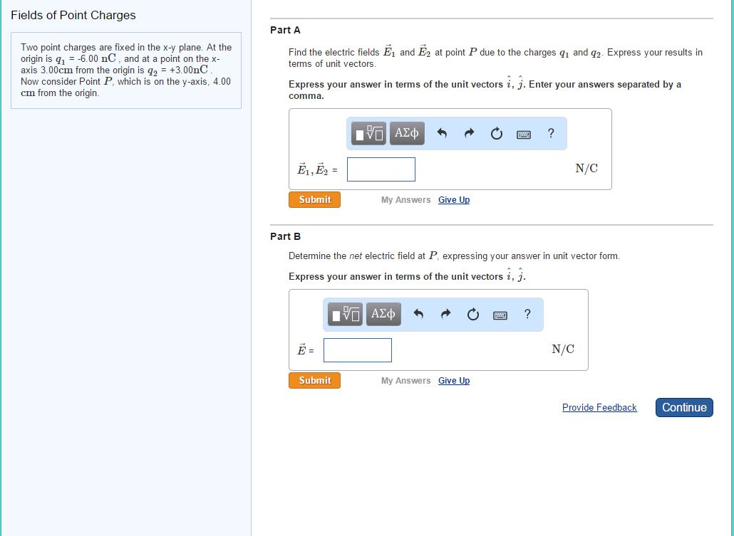 Solved Fields Of Point Charges Two Point Charges Are Fixed 