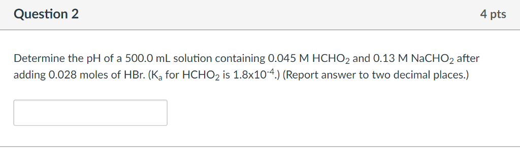 Solved Determine the pH of a 500.0 mL solution containing | Chegg.com