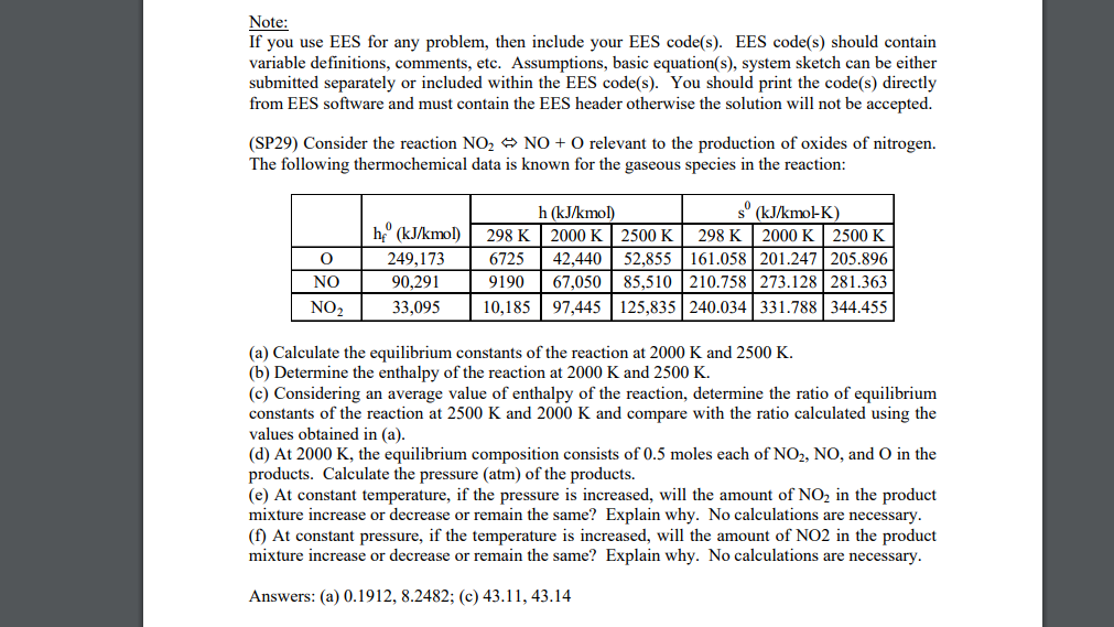 Solved If you use EES for any problem, then include your EES | Chegg.com