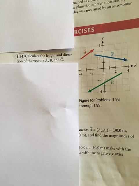 Solved Calculate the length and direction of the vectors A | Chegg.com