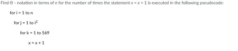 Find Theta - notation in terms of n for the number of | Chegg.com