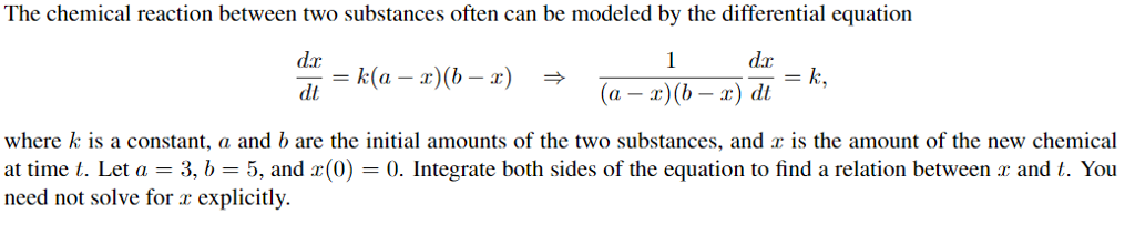 Solved The chemical reaction between two substances often | Chegg.com