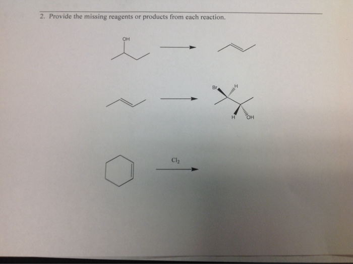 Solved Provide the missing reagents or products from each | Chegg.com