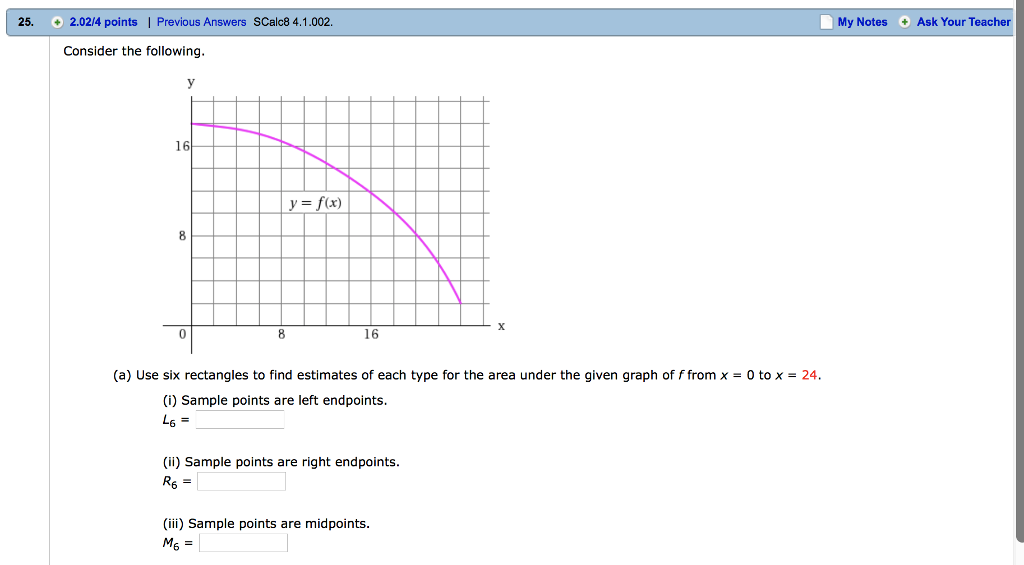 Solved Consider the following. (a) Use six rectangles to | Chegg.com Solved Consider the following. (a) Use six rectangles to | Chegg.com