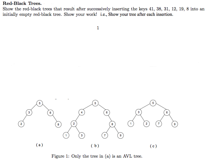 Solved Show the red-black trees that result after | Chegg.com