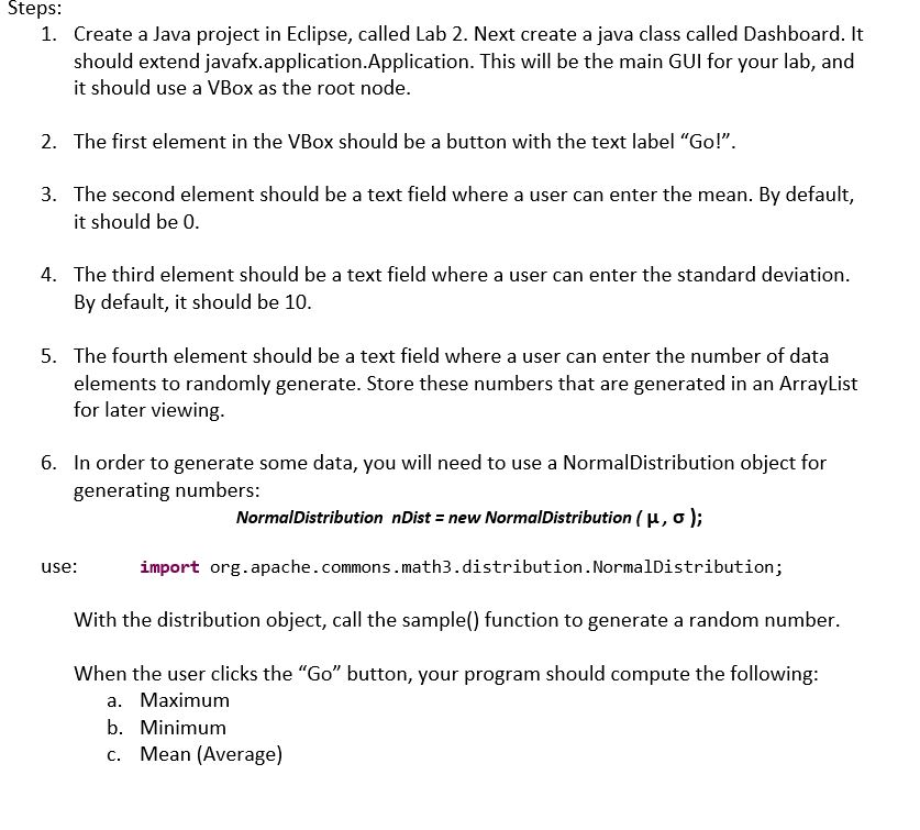 Steps: 1. Create a Java project in Eclipse, called | Chegg.com