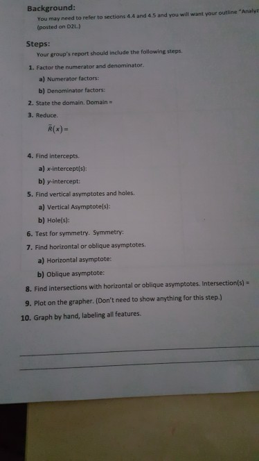 Solved: Math 1500 5. A Rational Function. Use The Procedur... | Chegg.com