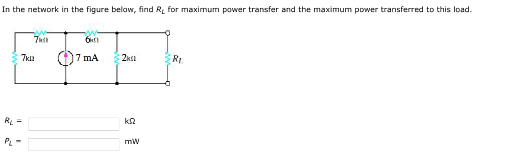 Solved In the network in the figure below, find RL for | Chegg.com