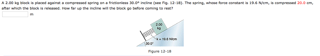 Solved A 2.00 kg block is placed against a compressed spring | Chegg.com