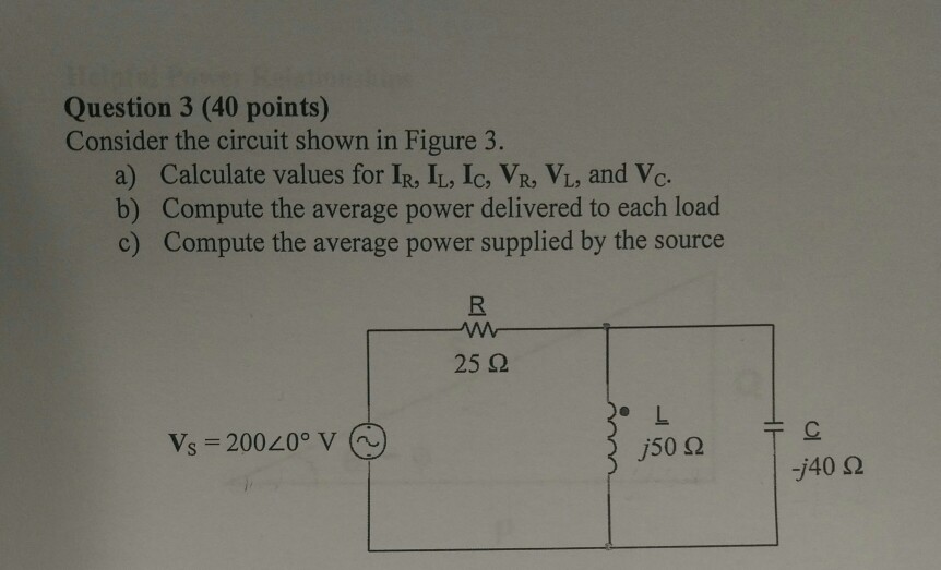 Solved Question 3 (40 points) Consider the circuit shown in | Chegg.com