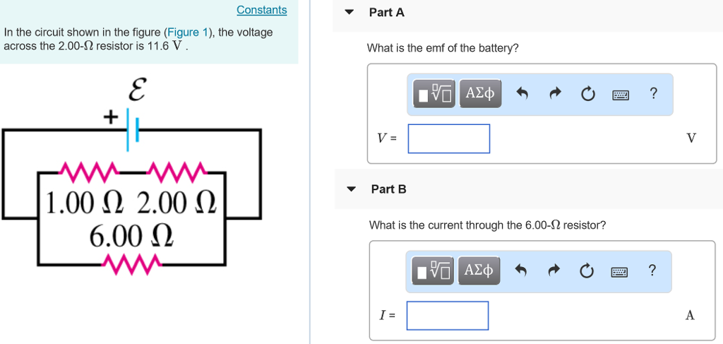 Solved Constants Part A In the circuit shown in the figure | Chegg.com