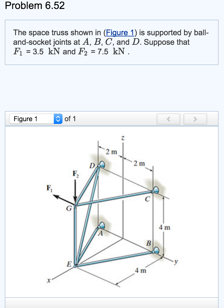 Solved The space truss shown in (Figure 1) is supported by | Chegg.com