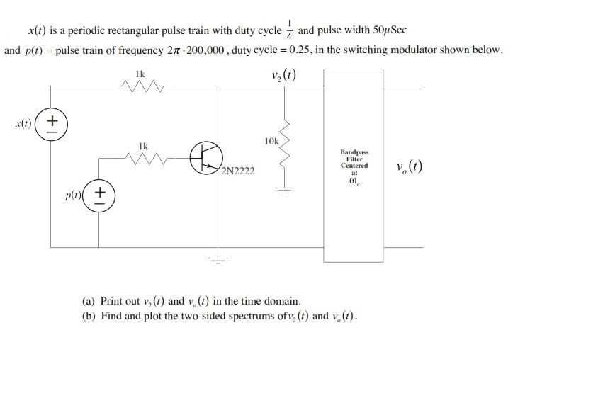 Solved x(r) is a periodic rectangular pulse train with duty | Chegg.com