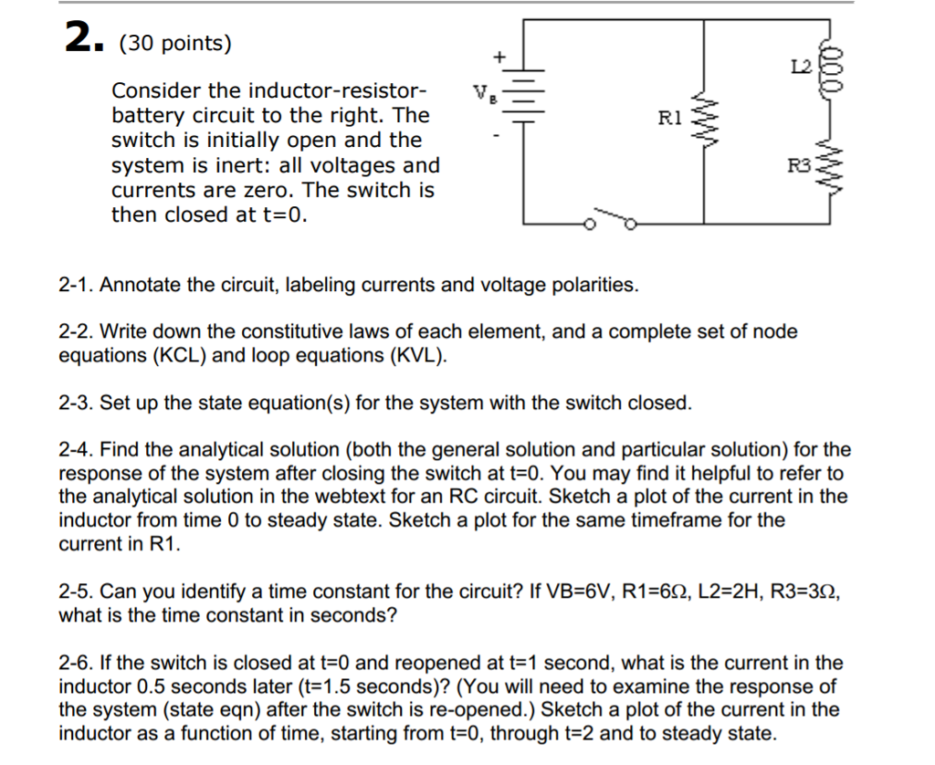 Solved Consider the inductor-resistor-battery circuit to the | Chegg.com