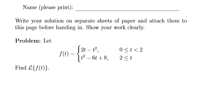 Write your solution on separate sheets of paper and | Chegg.com
