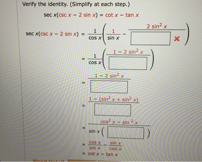 Solved Verify the identity. (Simplify at each step.) sec | Chegg.com Solved Verify the identity. (Simplify at each step.) sec | Chegg.com