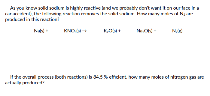 Solved As you know solid sodium is highly reactive (and we | Chegg.com