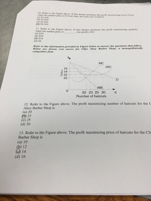 Solved Refer to the Figure above. If this farmer produces | Chegg.com
