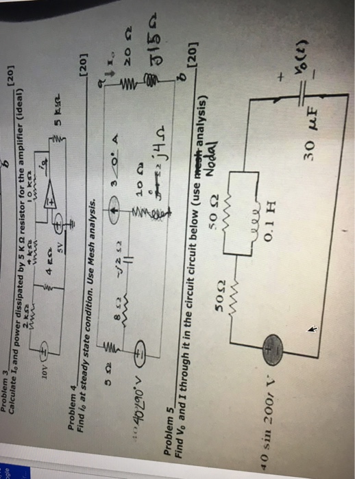 Solved Calculate I_0 and power dissipated by 5 K ohm | Chegg.com