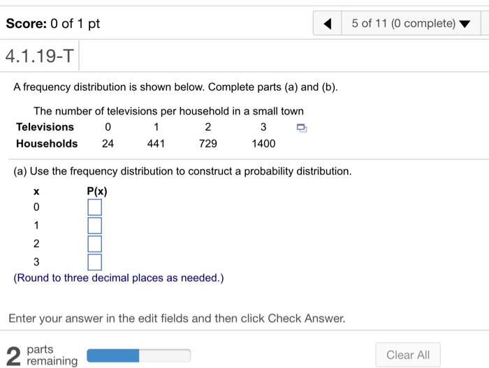 Solved A frequency distribution is shown below. Complete | Chegg.com