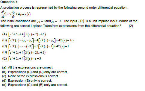 Solved A production process is represented by the following | Chegg.com