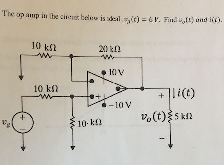 Solved The op amp in the circuit below is ideal. upsilon_g | Chegg.com