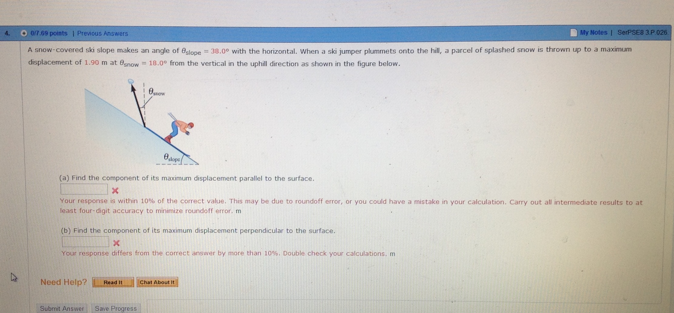 Solved A snow-covered ski slope makes an angle of theta | Chegg.com