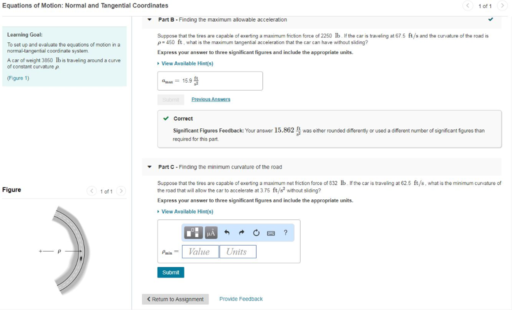 Solved Equations of Motion: Normal and Tangential | Chegg.com