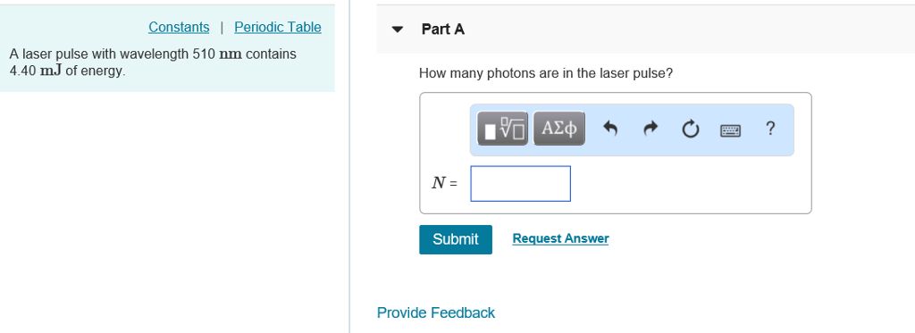 Solved Constants| Periodic Table PartA A laser pulse with | Chegg.com Solved Constants| Periodic Table PartA A laser pulse with | Chegg.com