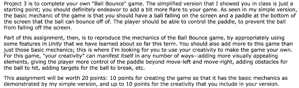 Solved Project 3 is to complete your own "Ball Bounce" game. | Chegg.com
