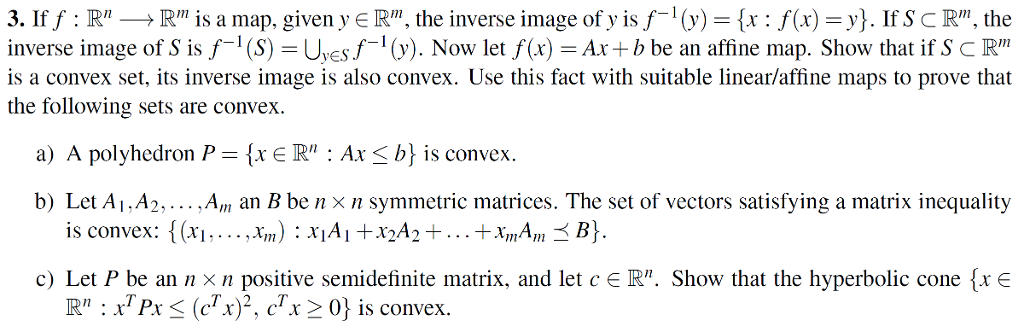 Solved If f: R^n rightarrow R^n is a map, given y elementof | Chegg.com