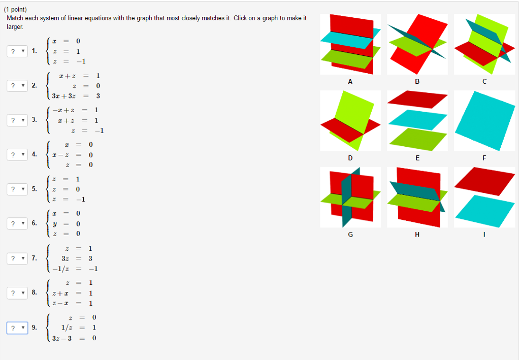 Solved Match Each System Of Linear Equations With The Graph