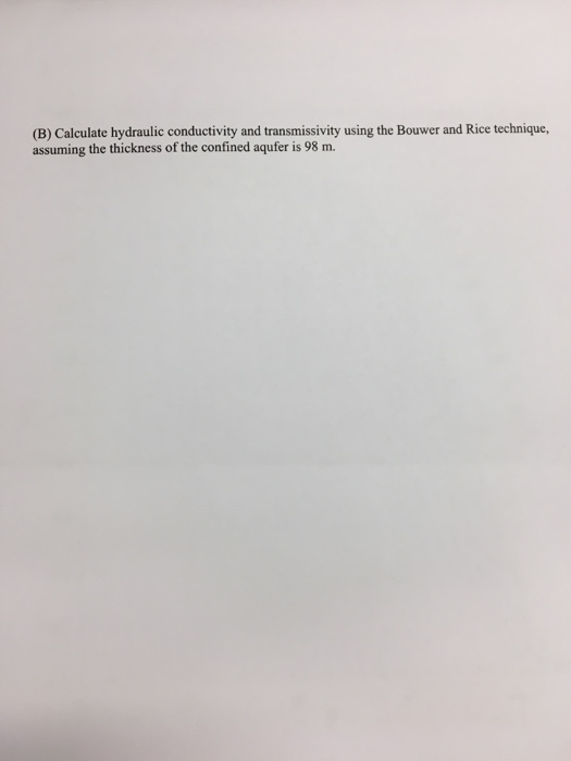 Solved Calculate hydraulic conductivity and transmissivity | Chegg.com