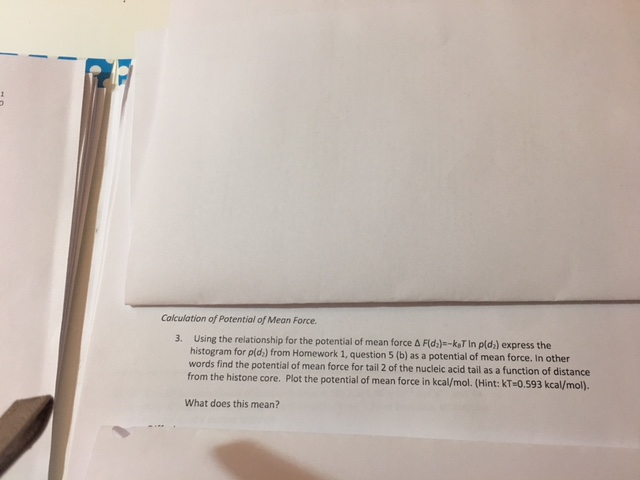 Calculation of Potential of Mean Force Using the | Chegg.com