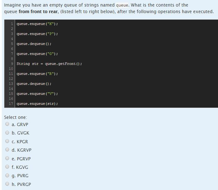 Solved Imagine you have an empty queue of strings named | Chegg.com