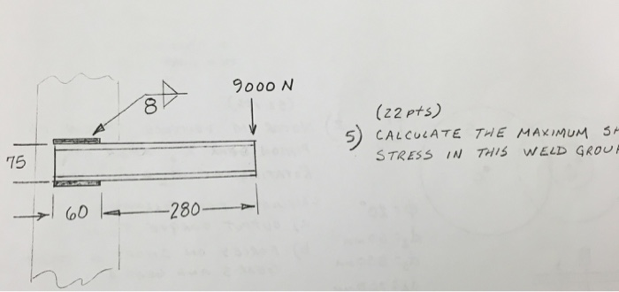 Solved Calculate the maximum stress in this weld group | Chegg.com